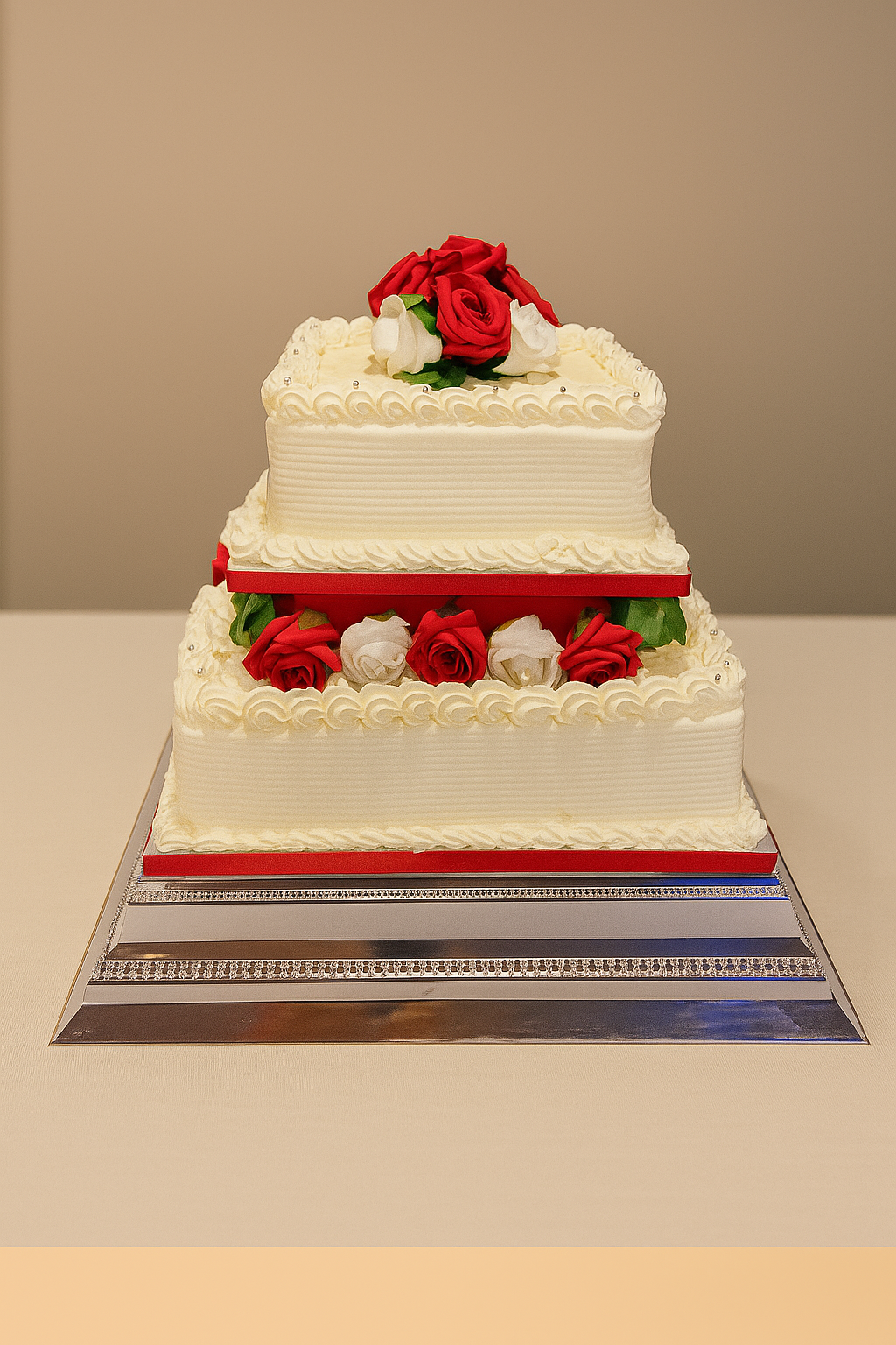 2 Tier Tower Cake Code W01 – Bismillah Bakery