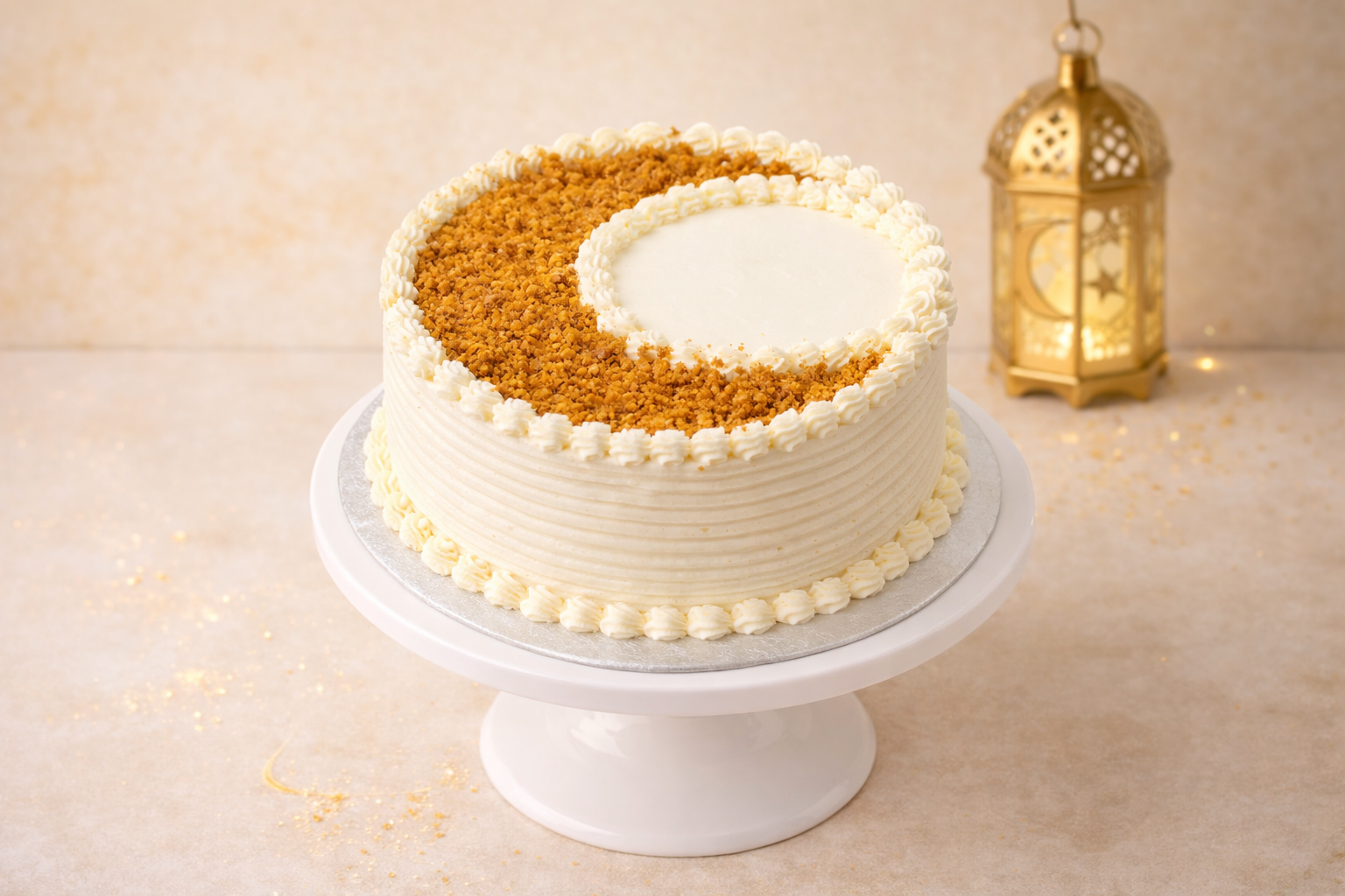 Ramadan Crescent Moon Cake - Fresh Cream Vanilla Sponge – Bismillah Bakery